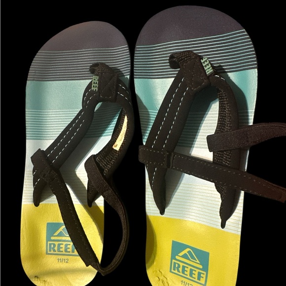 Reef | Shoes | Reef Kids Sandals Black Straps With Yellow And Blue ...